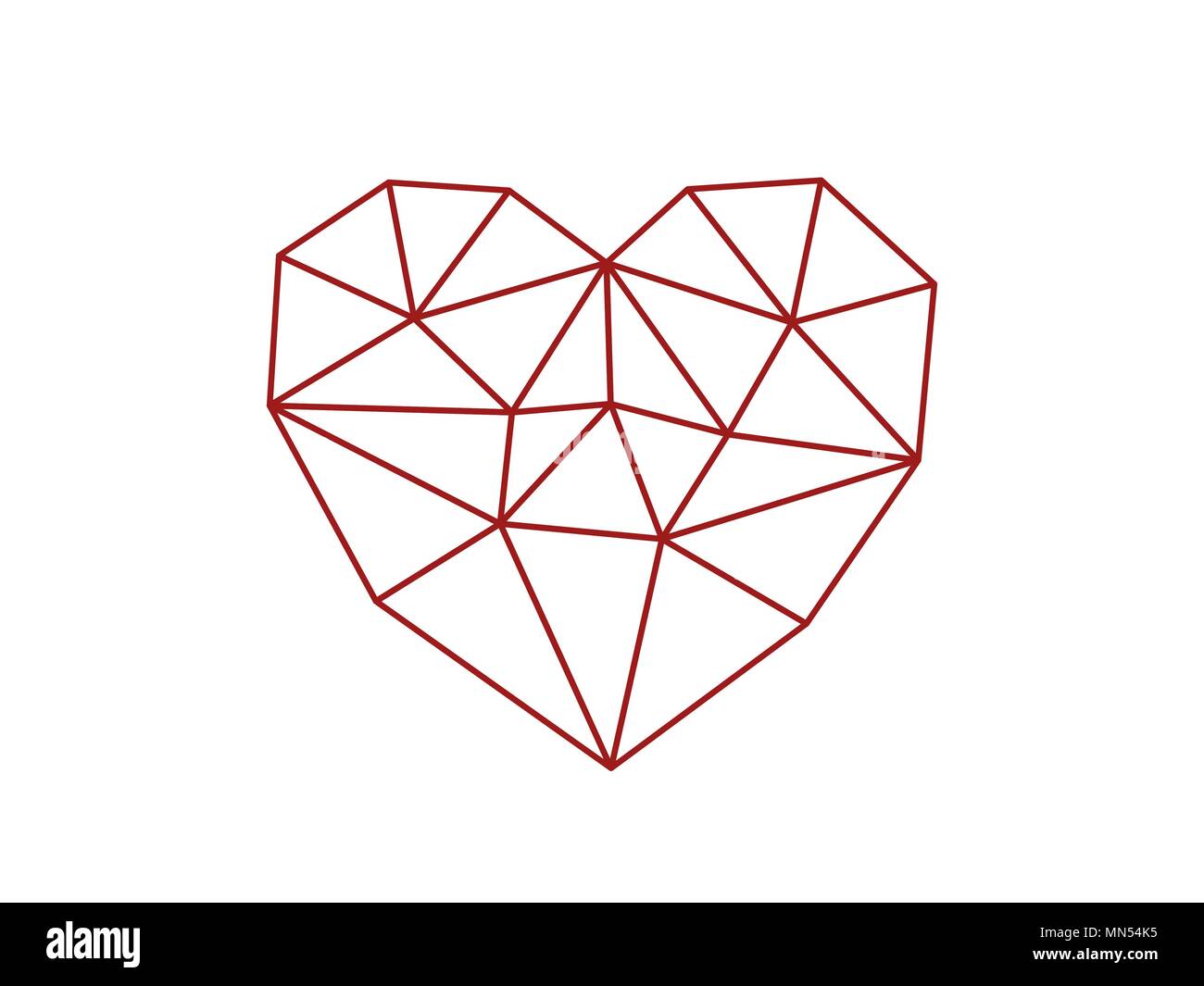 Heart of triangles as split. Isolated Stock Vector Image & Art - Alamy
