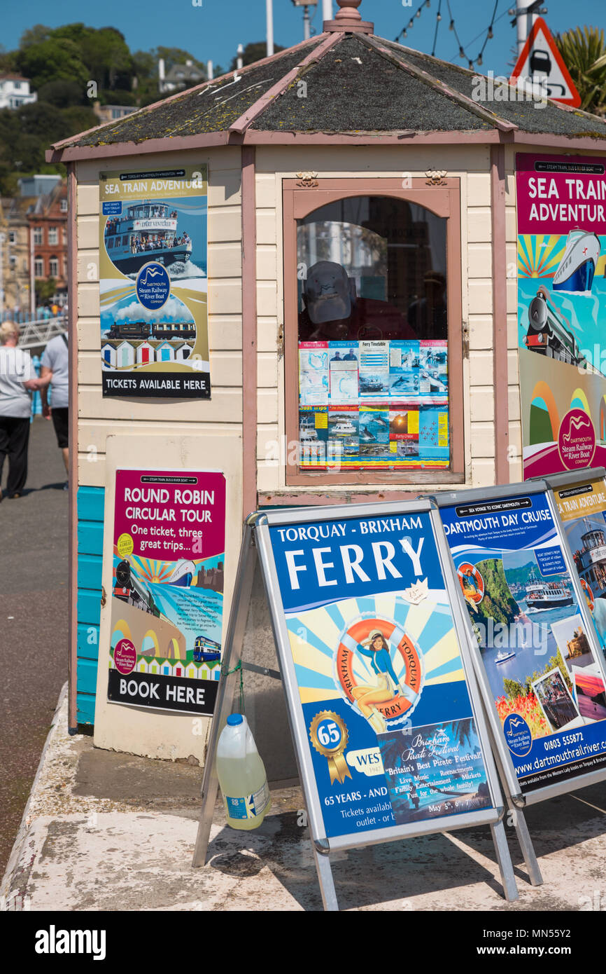 Kiosk selling ferry tickets and boat rides, Torquay UK Stock Photo - Alamy