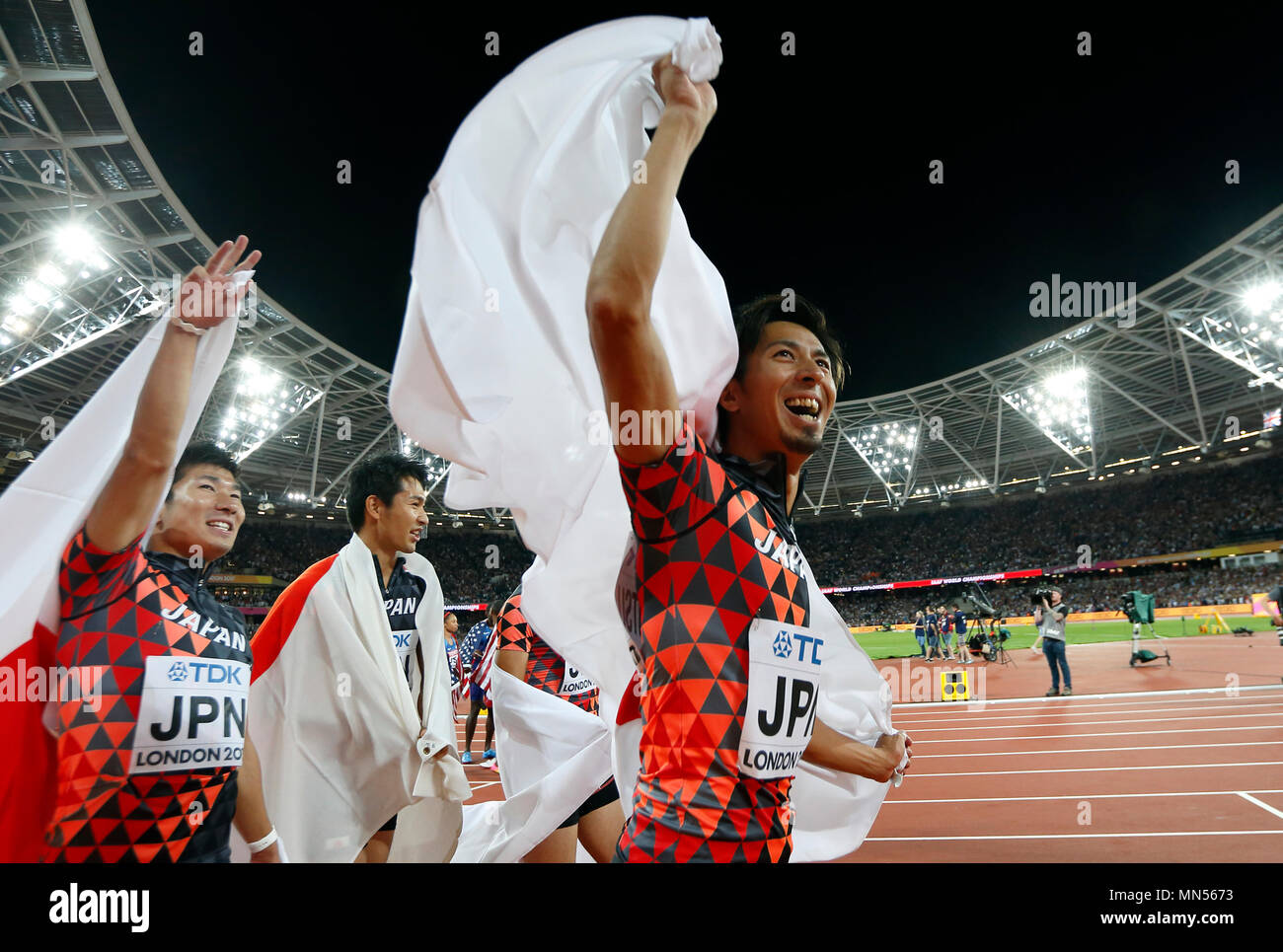 LONDON, ENGLAND - AUGUST 12: Shuhei Tada, Shota Iizuka, Yoshihide Kiryu ...