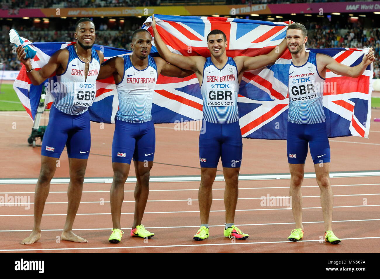 LONDON, ENGLAND - AUGUST 12: Chijindu Ujah, Adam Gemili, Daniel Talbot ...