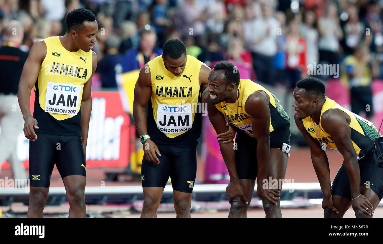 Mens 4x100 relay final athletics world championships hi-res stock ...