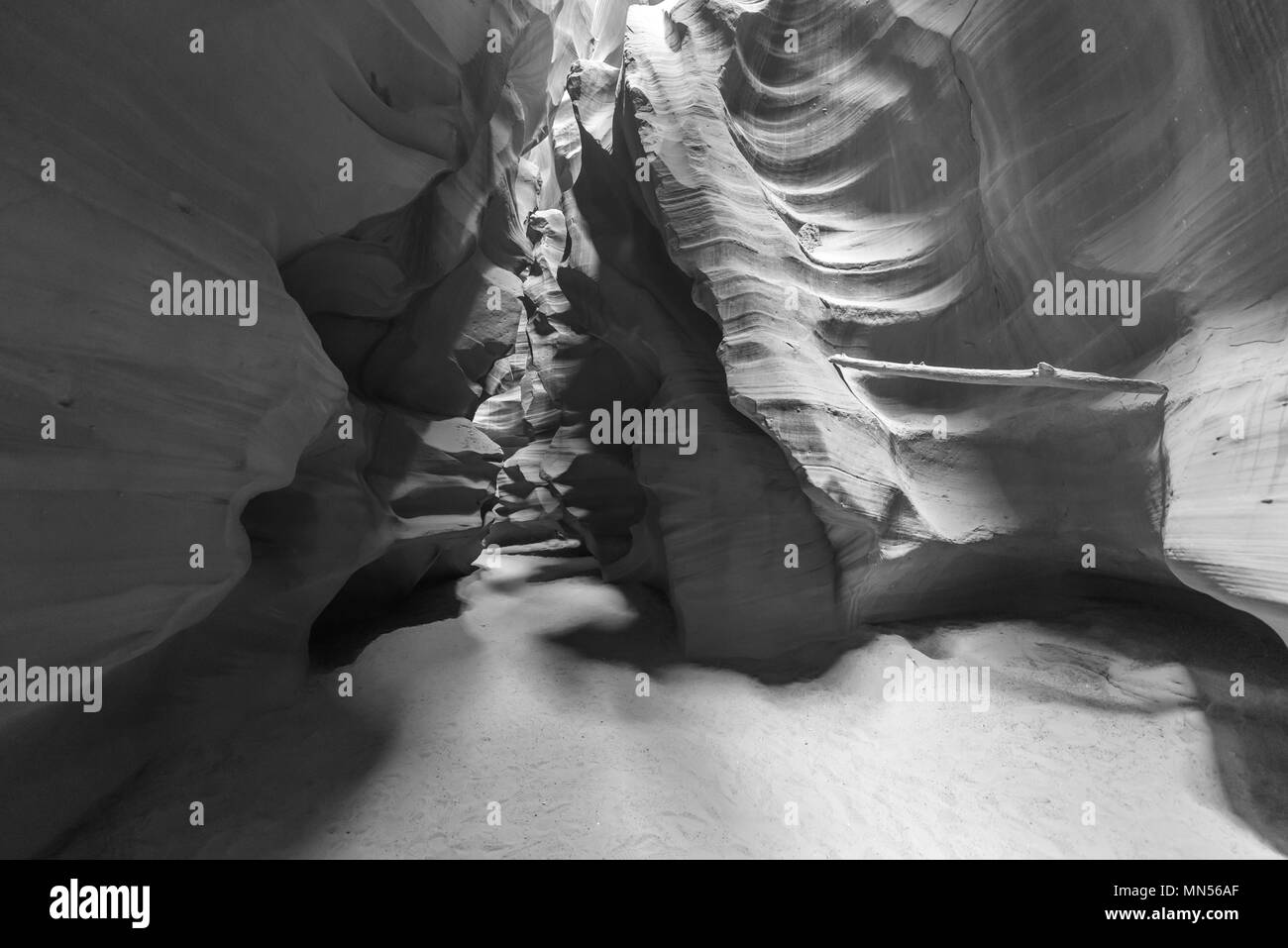 Small Path through Upper Antelope Canyon. Natural rock formation in ...