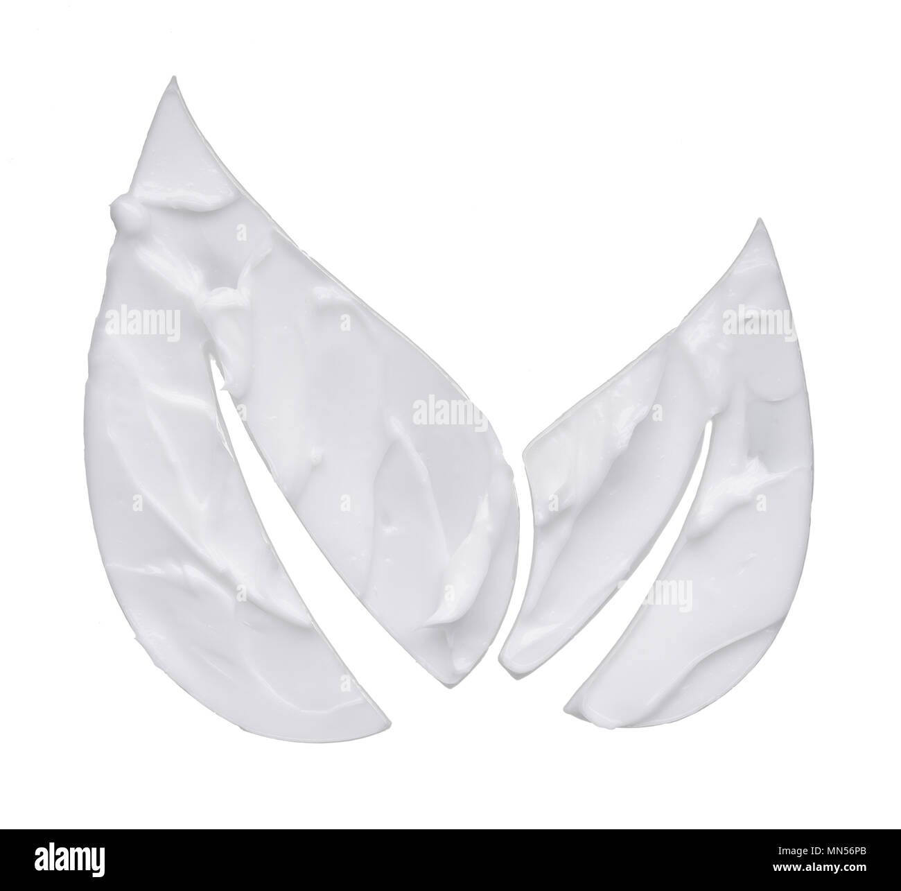 White ?reamy texture in stencil isolated on white background. Smear of ...