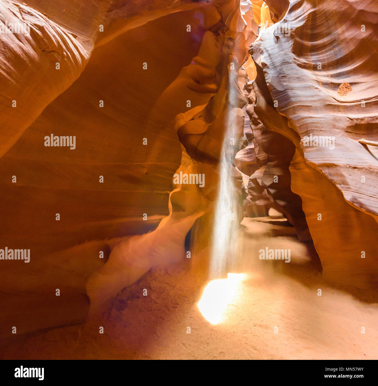 Beautiful light beams in Antelope Canyon in Page, Arizona, USA Stock ...