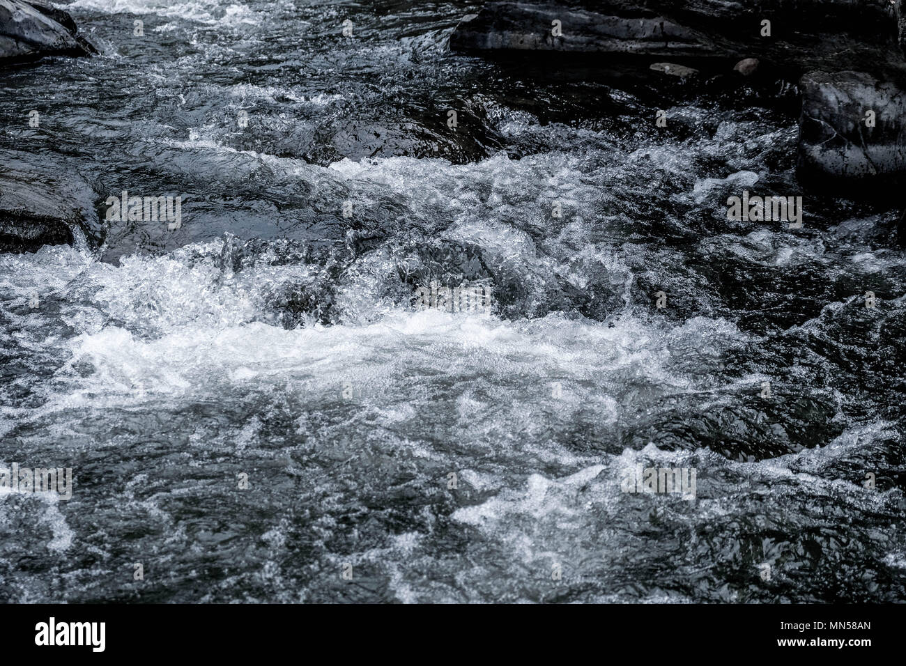 Abstract dark blue Waterfall wave water background texture Stock Photo ...