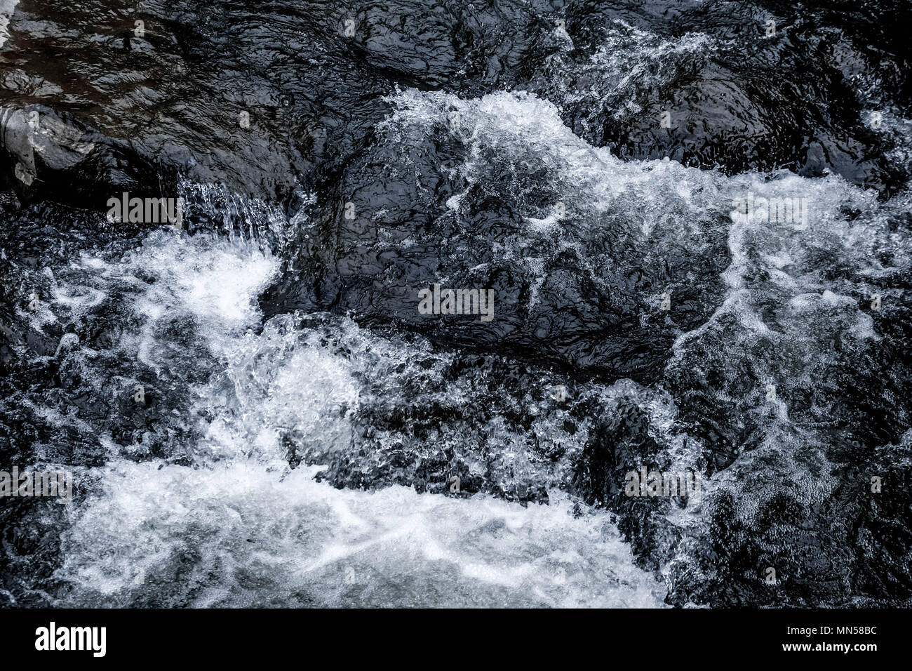 Abstract dark blue Waterfall wave water background texture Stock Photo ...