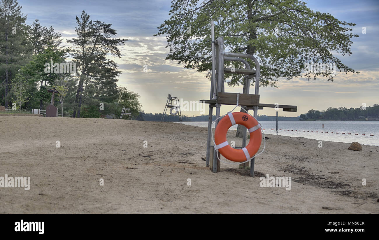 "A Day at the Beach" Americana Series a lifeguard chair and life ...