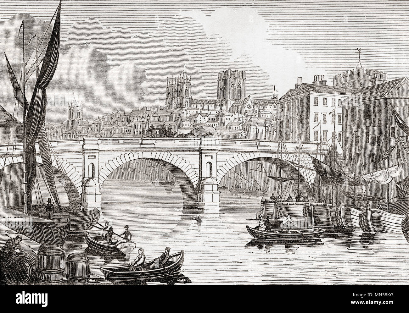 A view of York, North Yorkshire, England in the late 18th century. From ...