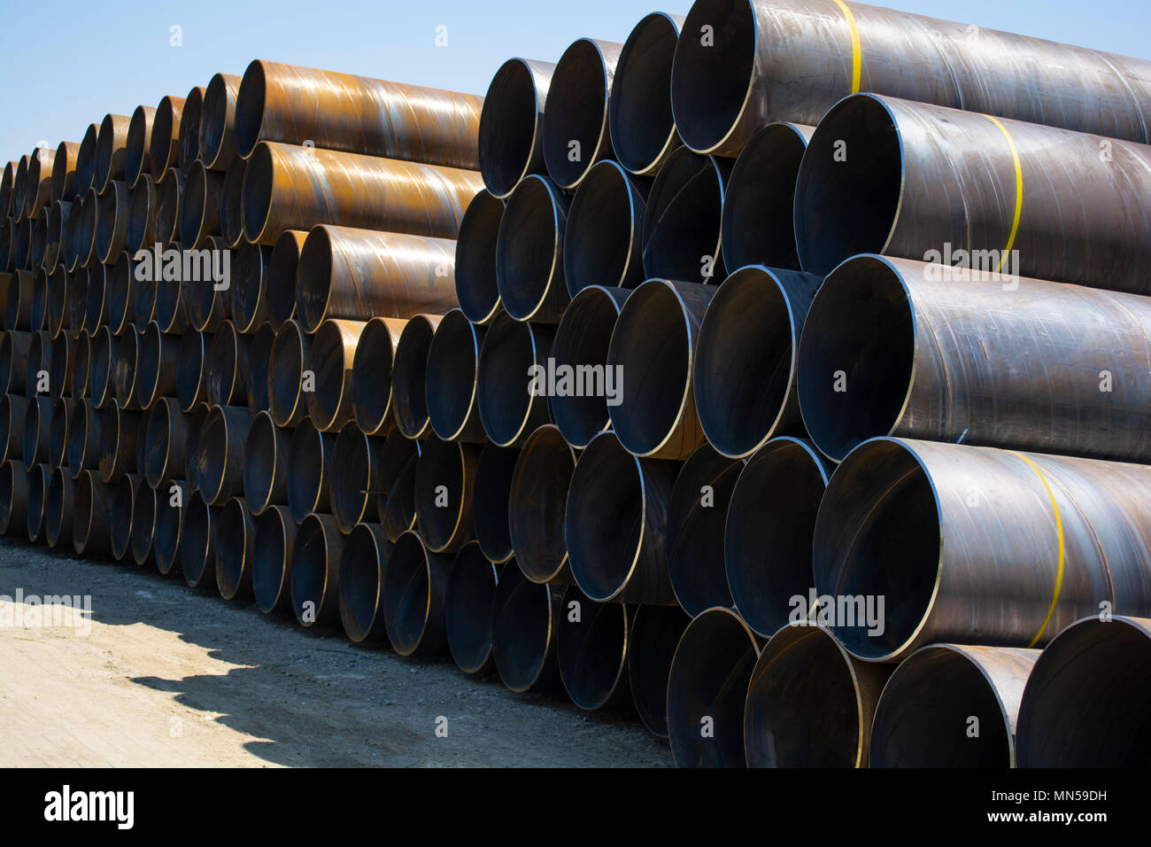 plumbing iron pipes, industry, manufacture of iron pipes Stock Photo ...