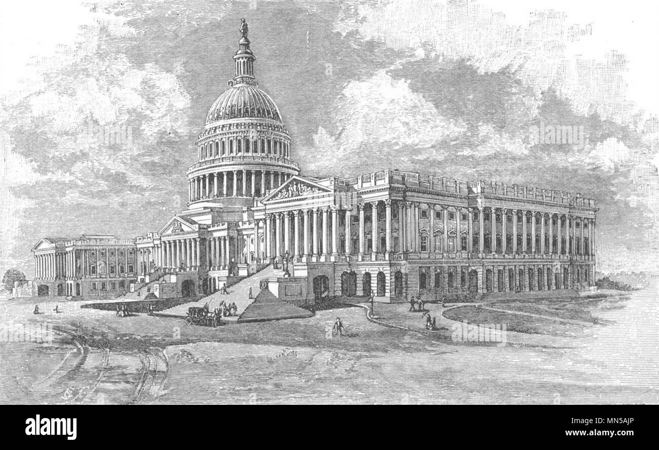 WASHINGTON DC. The Capitol at Washington-East Front 1891 old antique ...