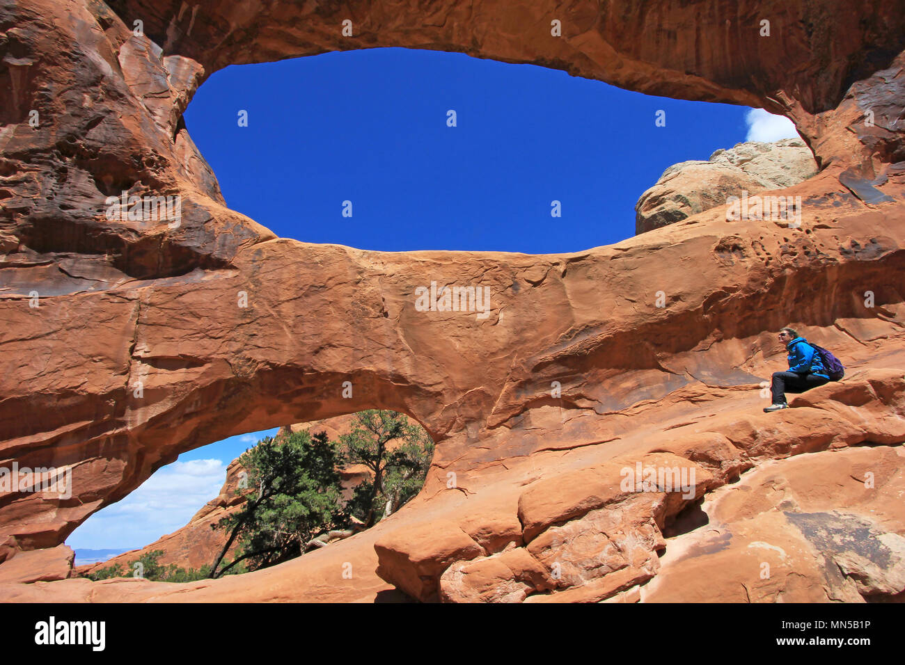 Female hiking arches park hi-res stock photography and images - Alamy