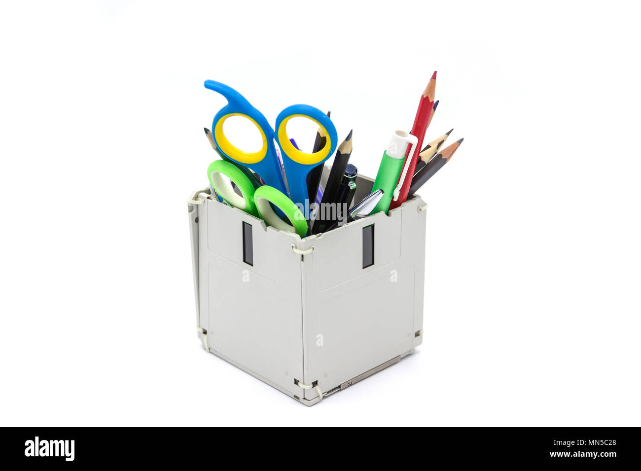 Old objects in a box Cut Out Stock Images & Pictures - Alamy