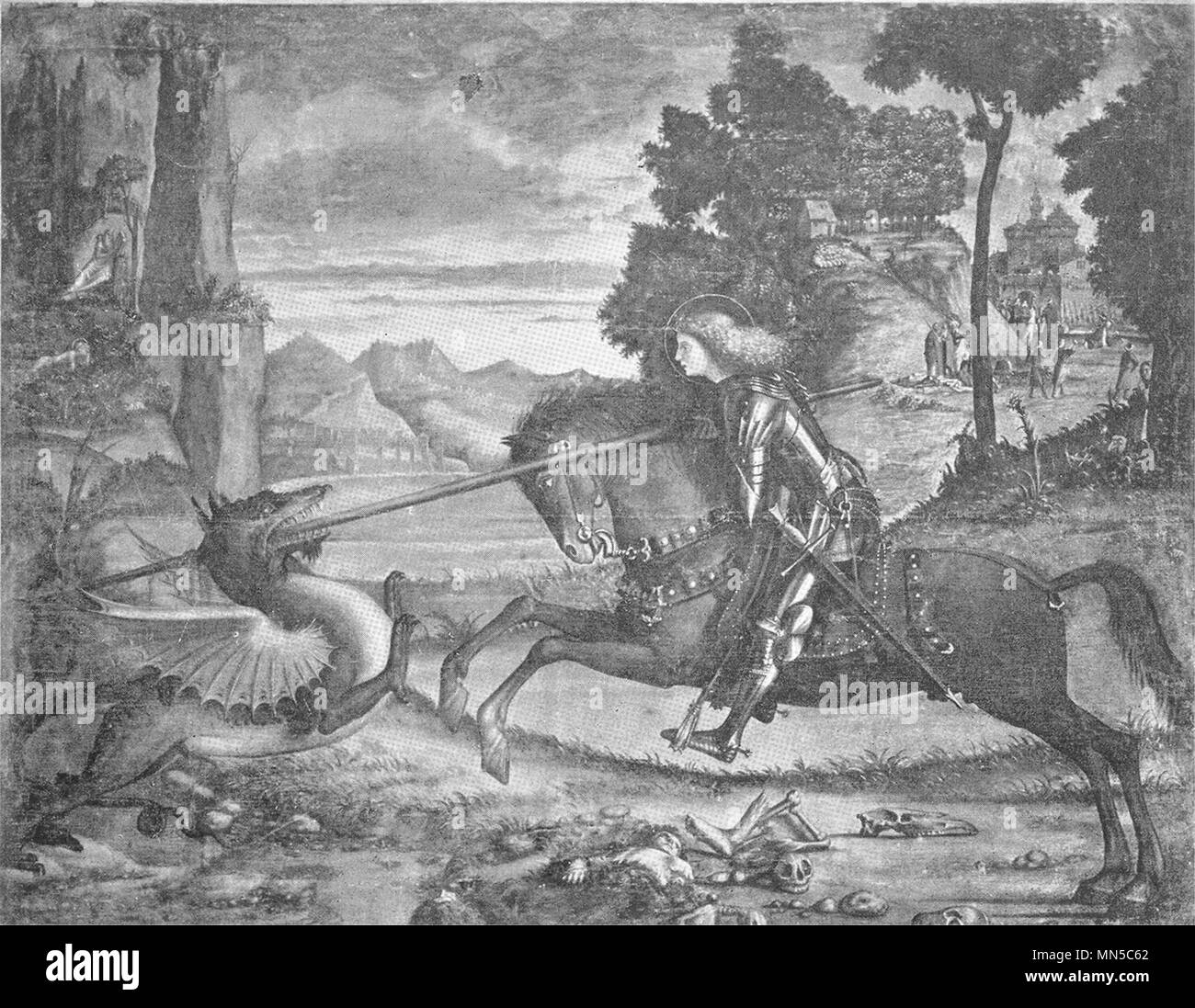 VENICE. S Giorgio Maggiore-St George and the Dragon 1930 old vintage ...