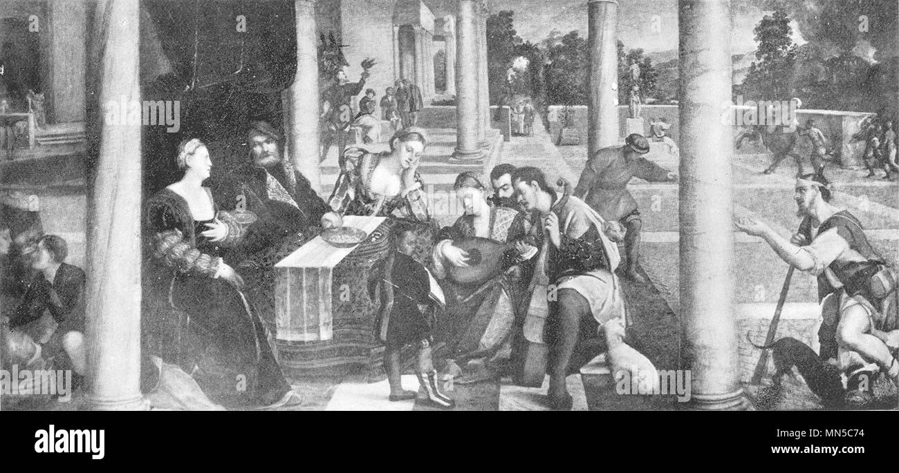 VENICE. Accademia-The rich man's Feast 1930 old vintage print picture ...