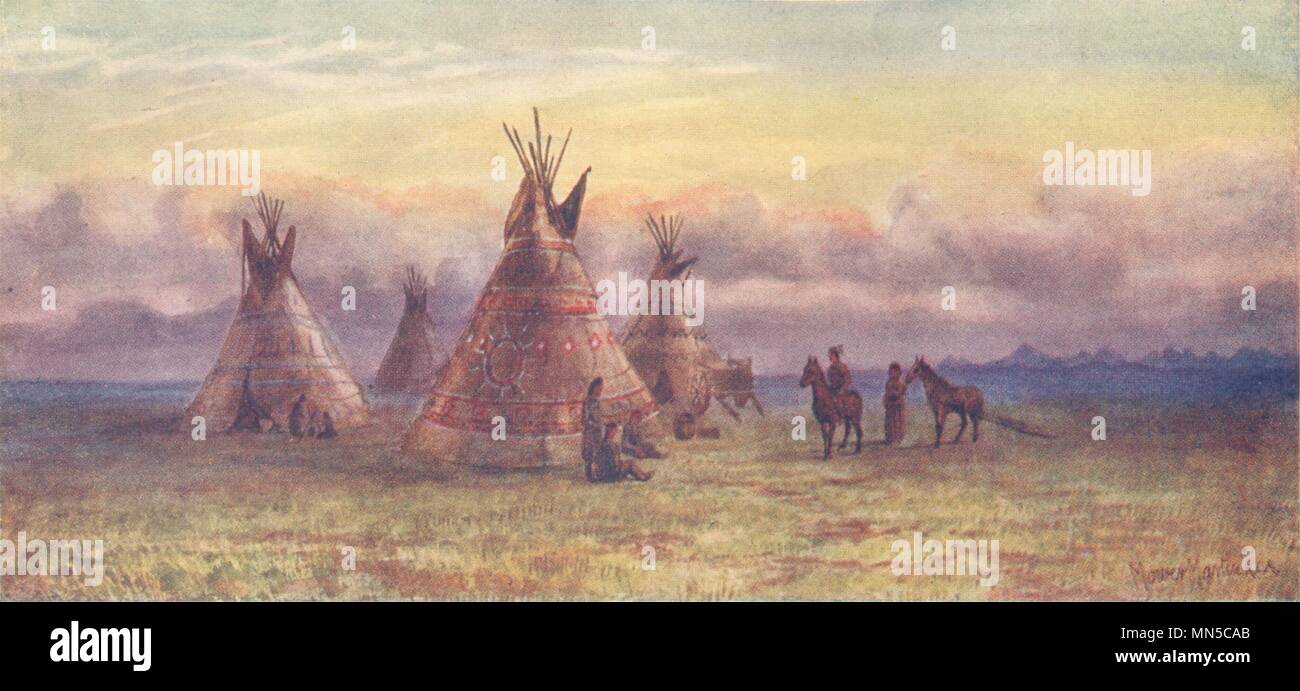 CANADA. Ontario. Indians in the olden time 1907 antique print picture ...