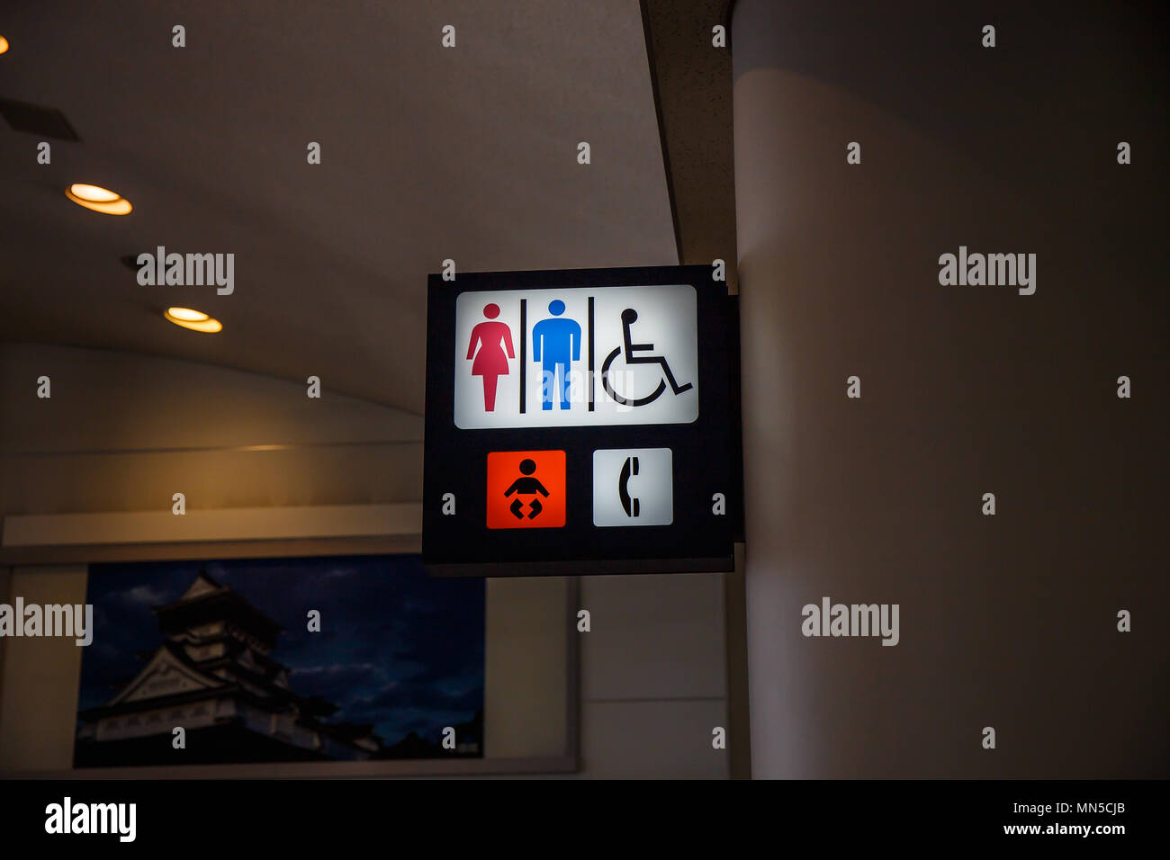 Girls Bathroom Signs Stock Photo - Alamy