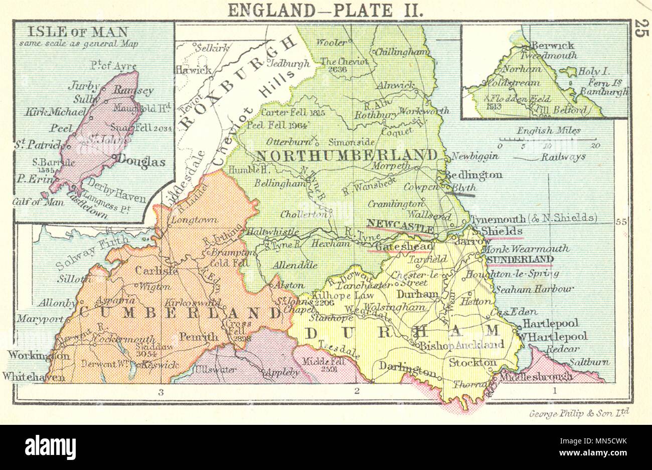 ENGLAND. England-Plate II; Small map 1912 old antique vintage plan ...