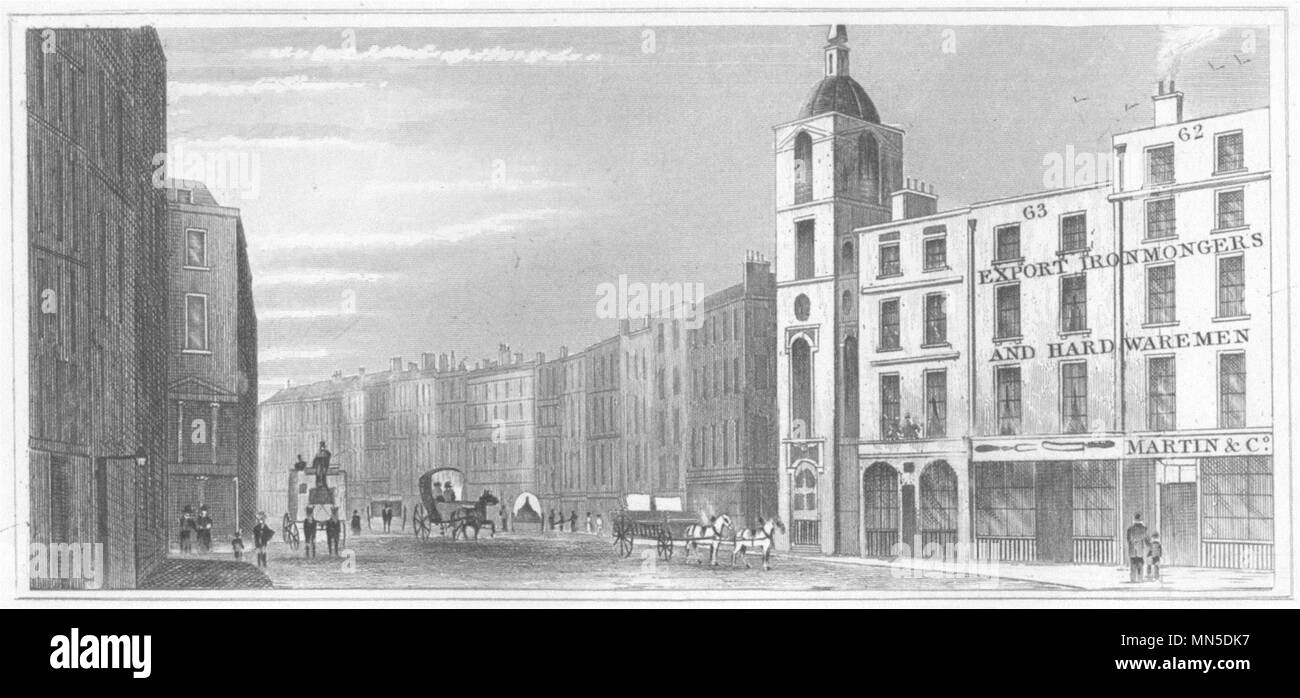 LONDON. Gracechurch Street, London. DUGDALE 1845 old antique print ...