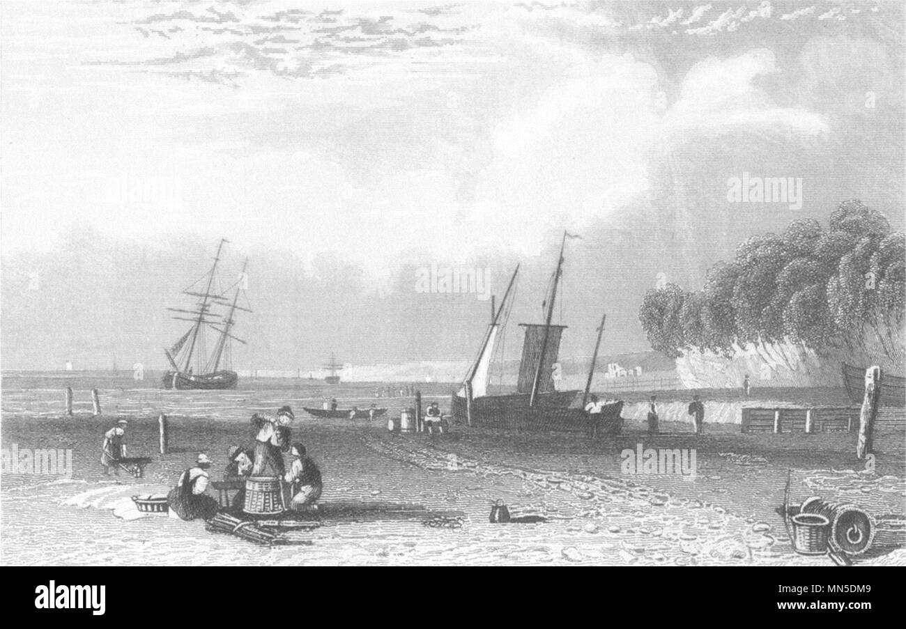 KENT. Northfleet, near Gravesend . DUGDALE 1845 old antique print ...