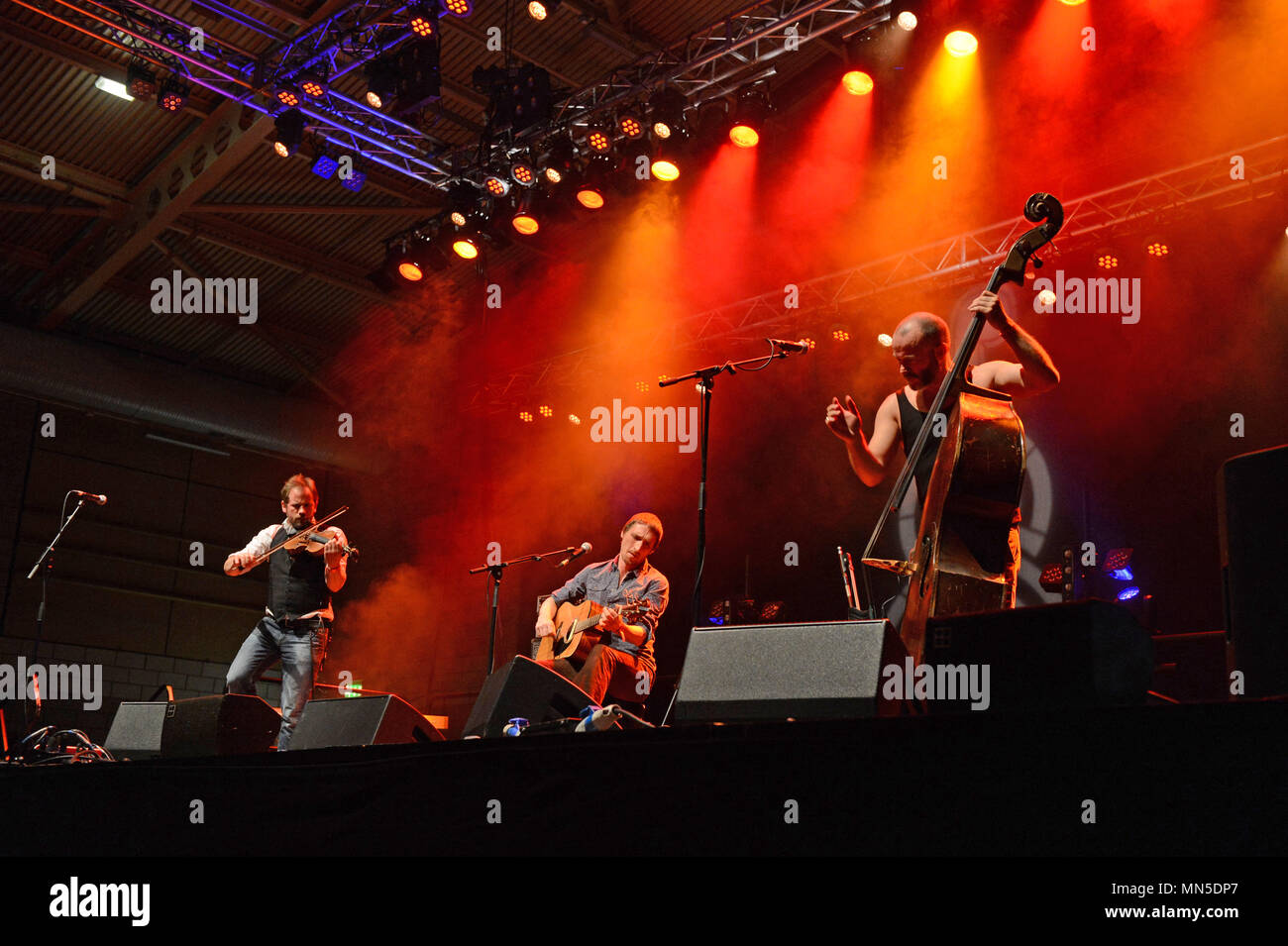 The Langan band playing onstage at the Shetland Folk Festival Stock ...
