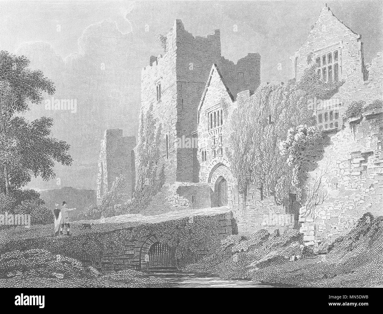 SHROPS. Ludlow Castle, Shropshire. DUGDALE 1845 old antique print ...