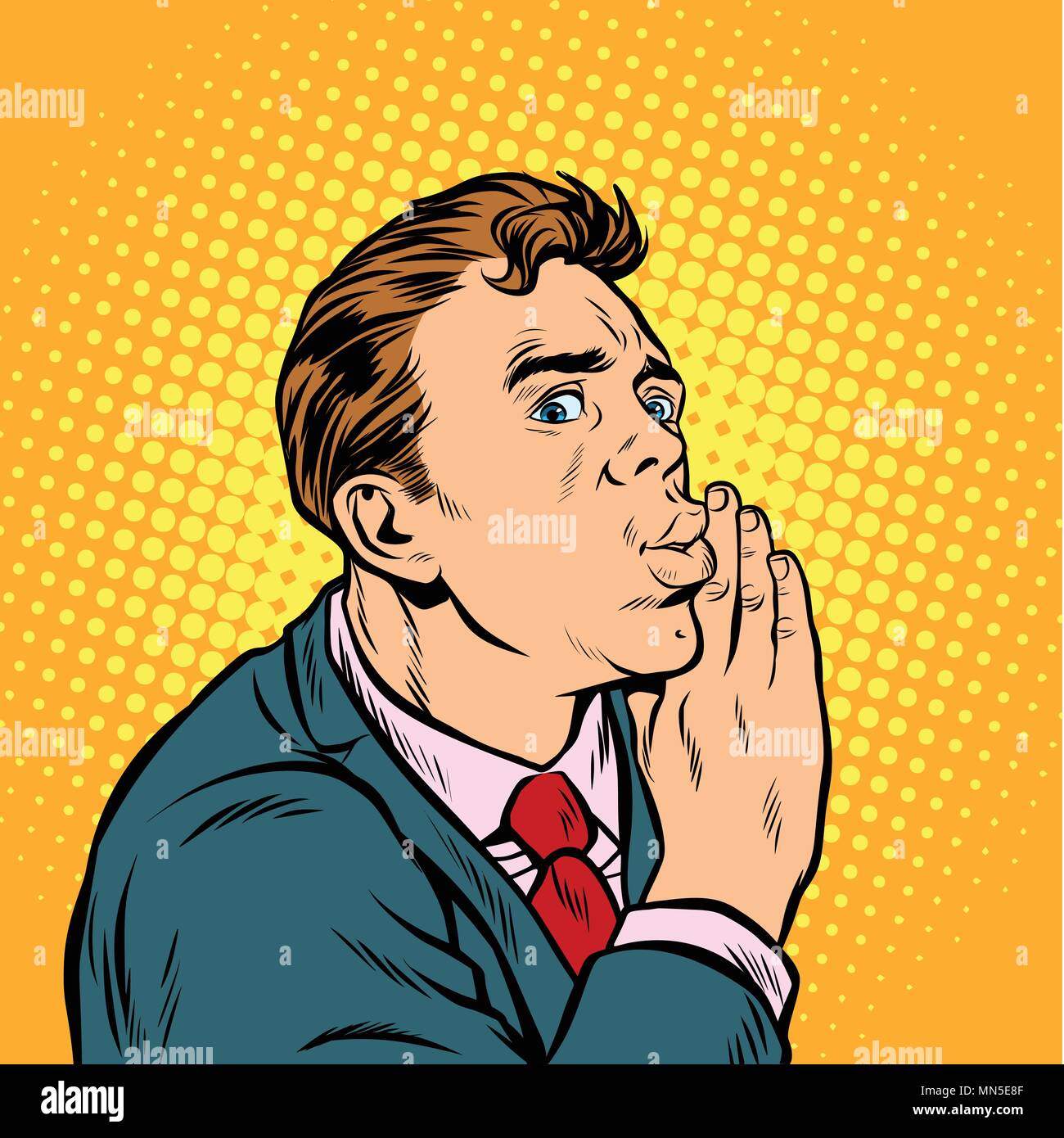 Whispering secret drawing Stock Vector Images - Alamy