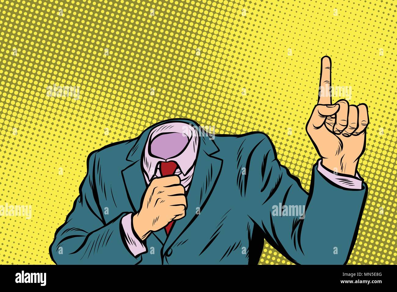 man pointing finger up. Pop art retro vector illustration vintage kitsch drawing Stock Vector ...