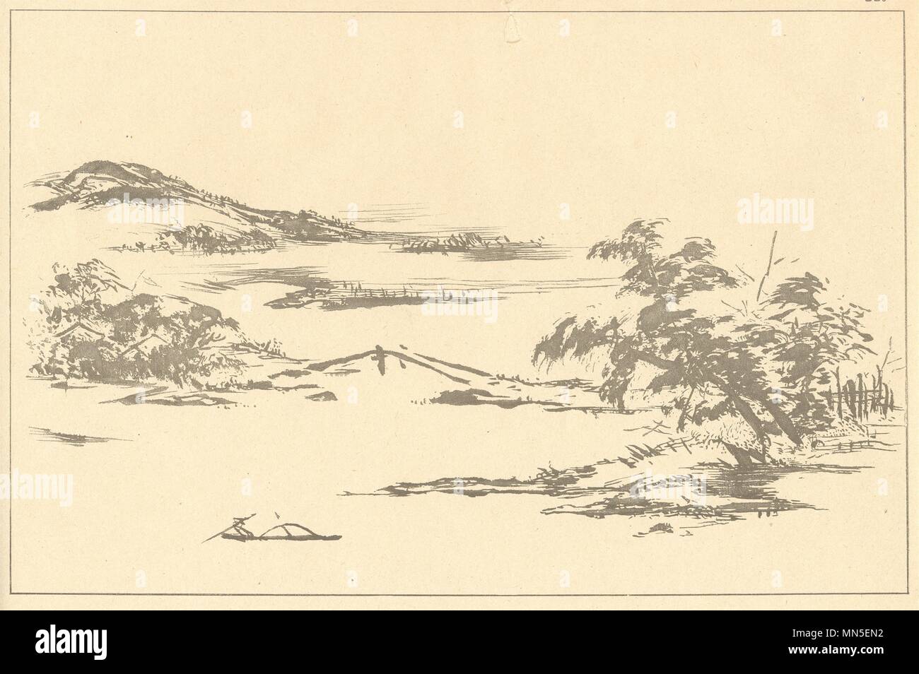 JAPAN. Landscape. By Massayoshi 1890 old antique vintage print picture ...