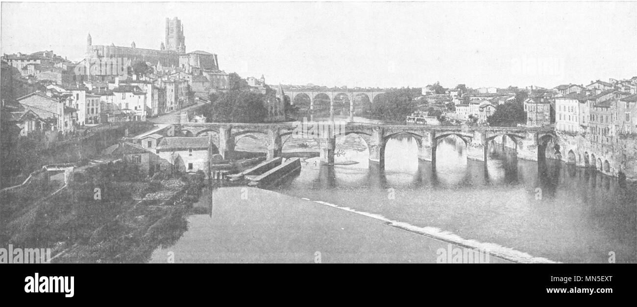 TARN. Le Tarn en vue D'albi 1900 old antique vintage print picture ...