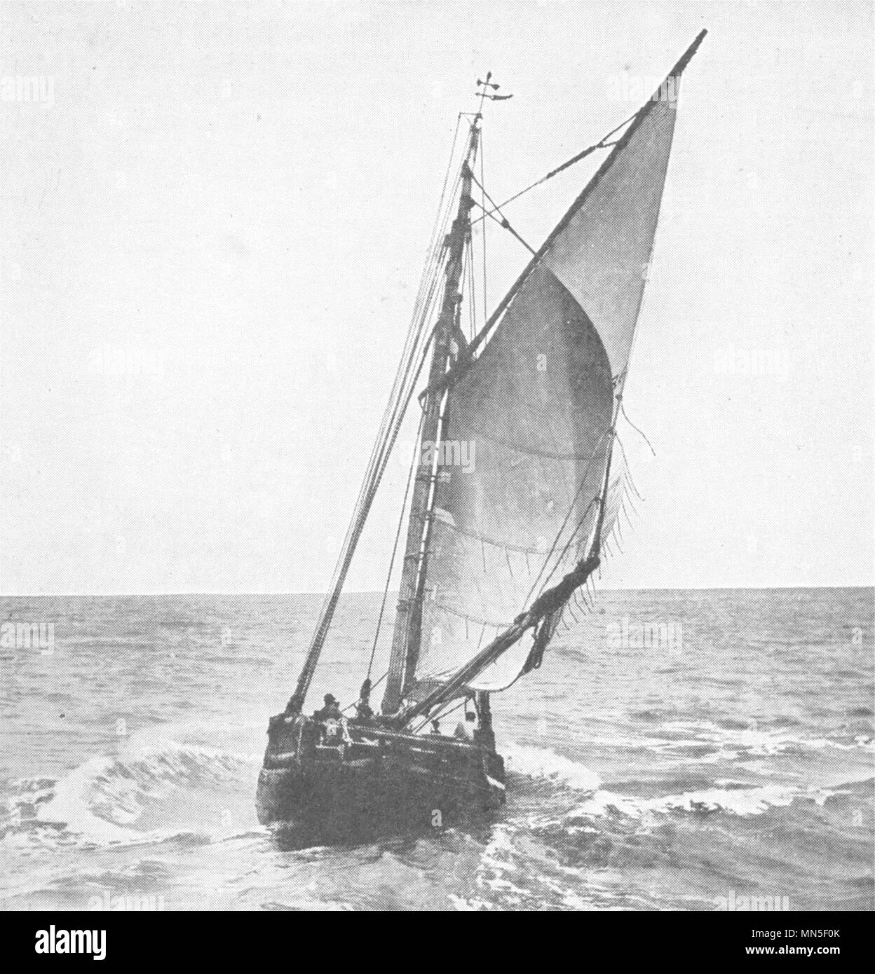 FRANCE. Barque de Pêche 1900 old antique vintage print picture Stock ...