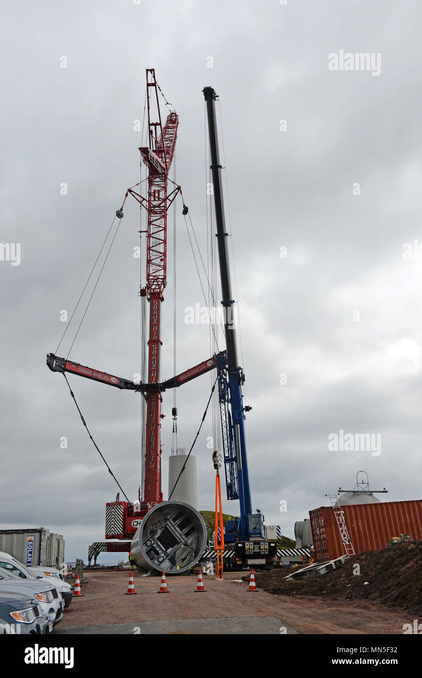 crane for building a large wind turbine Stock Photo - Alamy