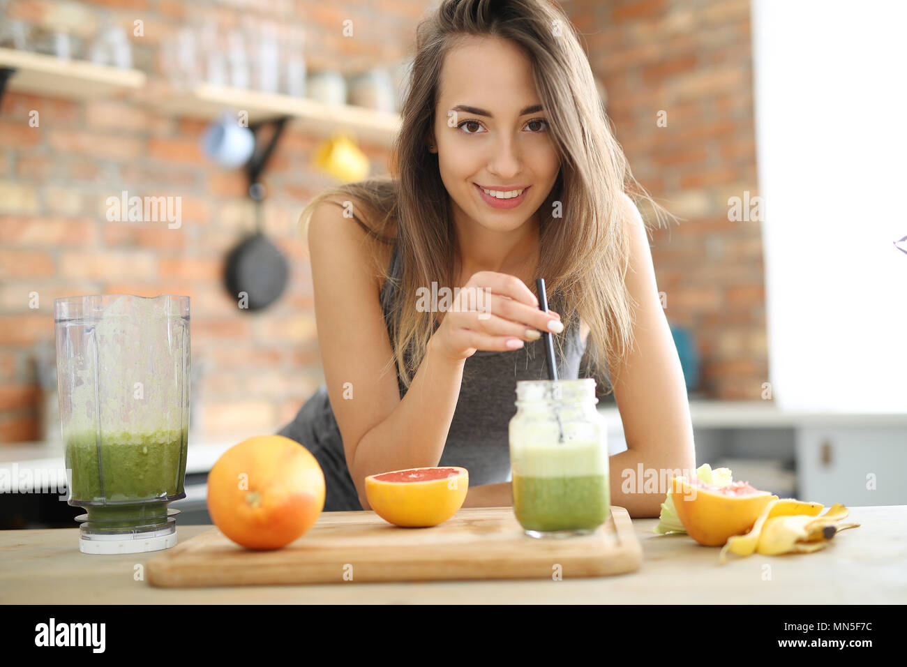 Food vlogger in the kitchen Stock Photo - Alamy