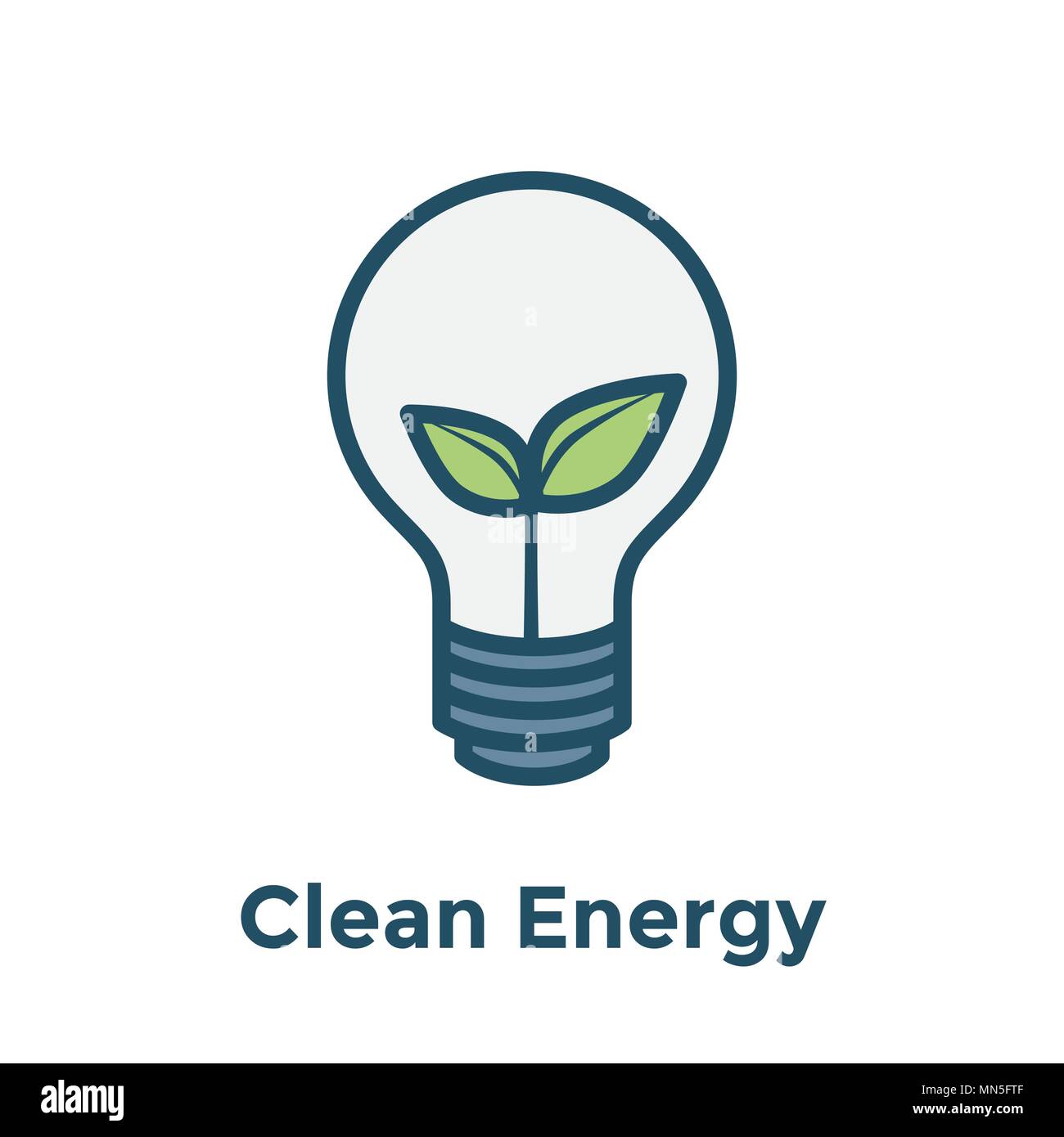 Green Energy icon illustrating recyclable lightbulb / clean energy ...