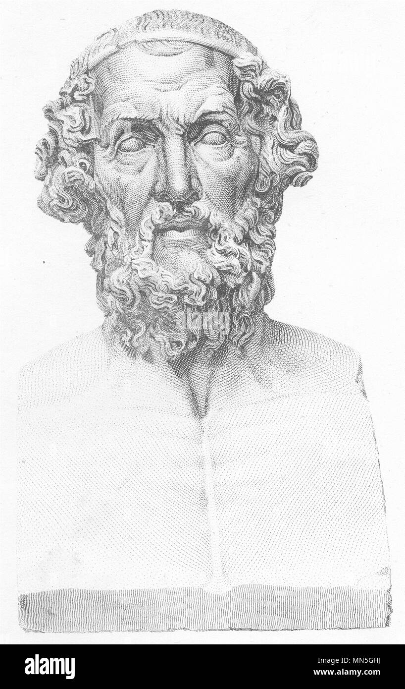 POETS. Homer 1880 old antique vintage print picture Stock Photo - Alamy