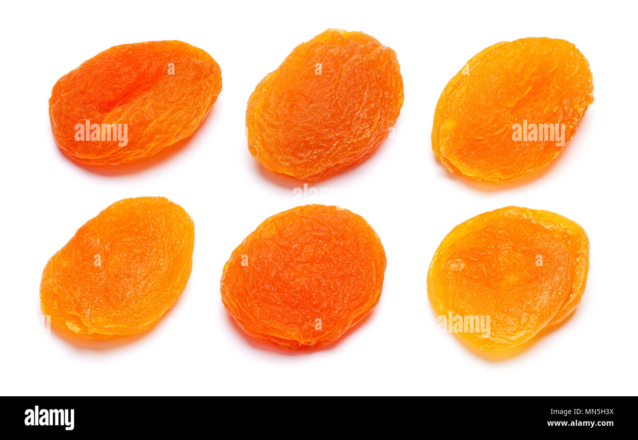 Set of Dried apricots close-up isolated on a white Stock Photo - Alamy