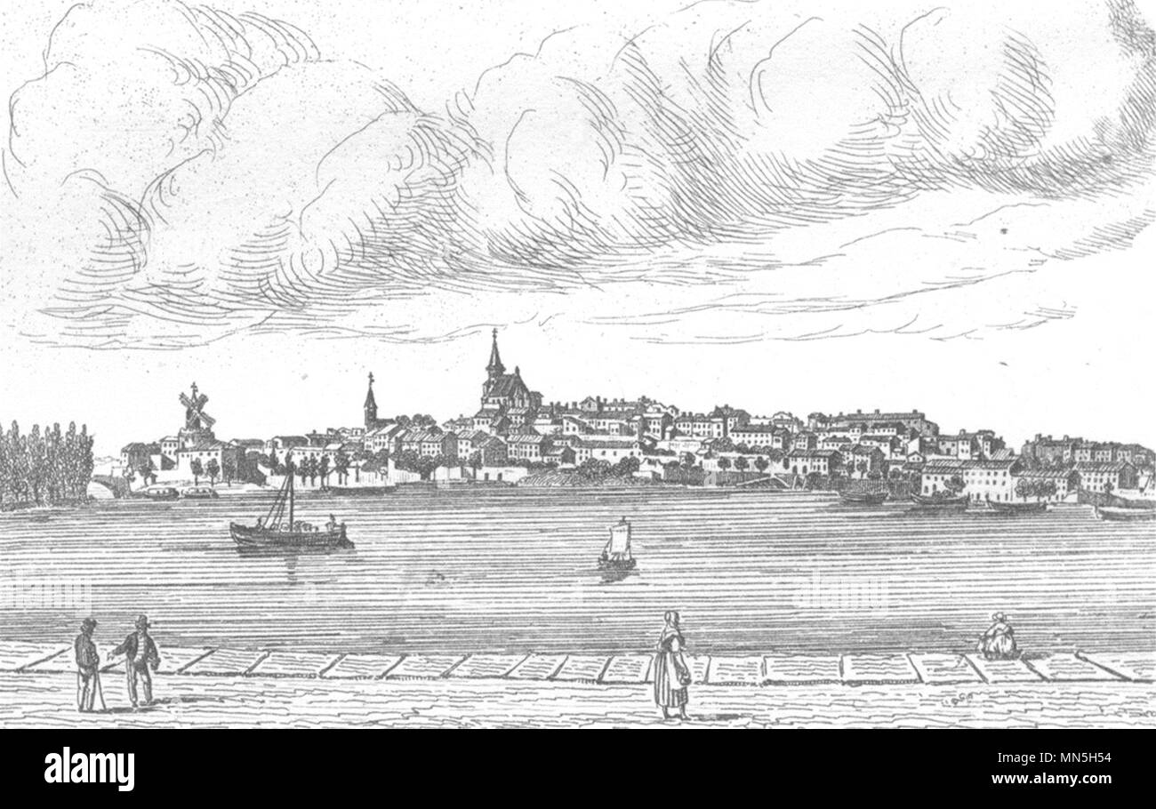 AUDE. Castelnaudary 1835 old antique vintage print picture Stock Photo ...