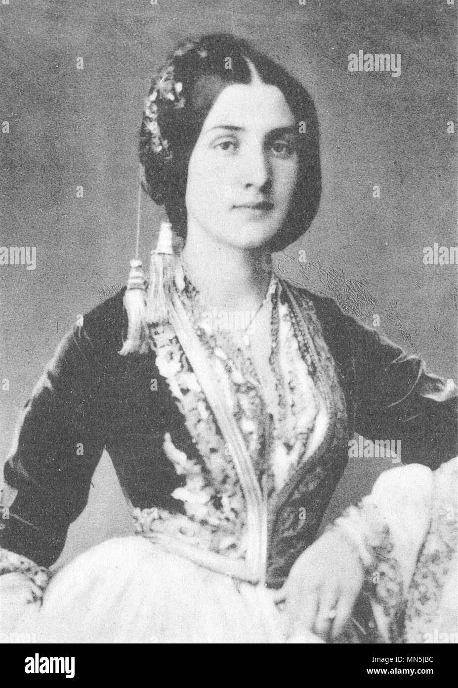 TURKEY. Lady of Smyrna in Greek costume, 1857 1935 old vintage print ...