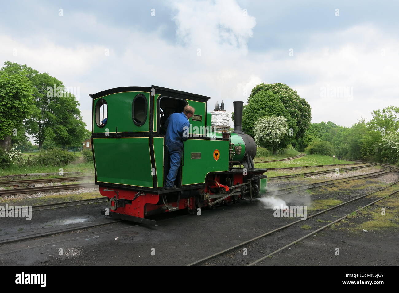 A 90hp green-coloured steam train called Pedemoura was doing test runs ...