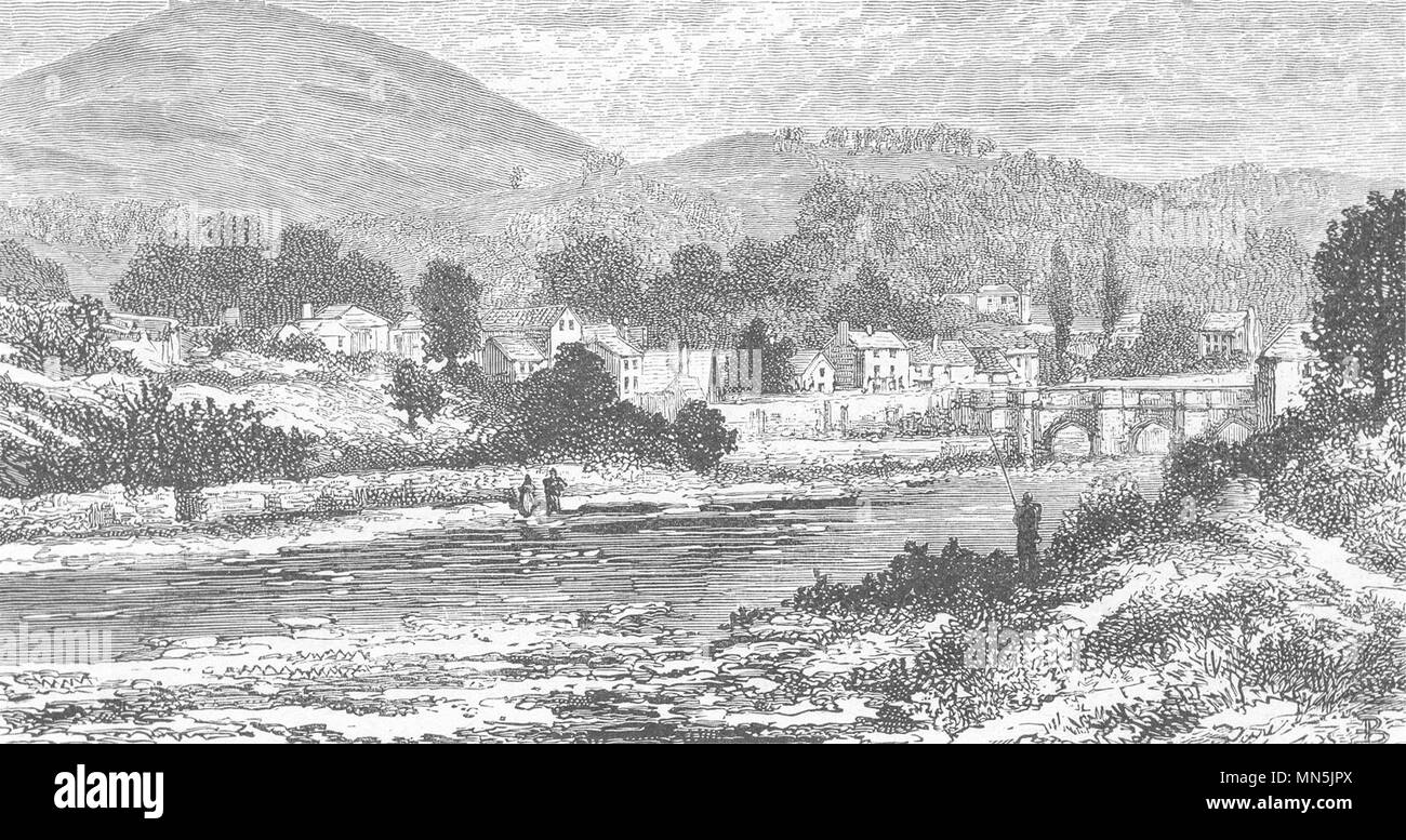 WALES. Llangollen 1901 old antique vintage print picture Stock Photo ...