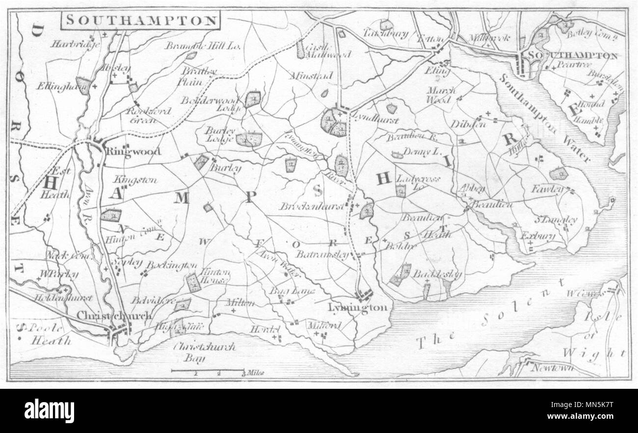 HAMPSHIRE. Southampton (1) 1808 old antique vintage map plan chart ...