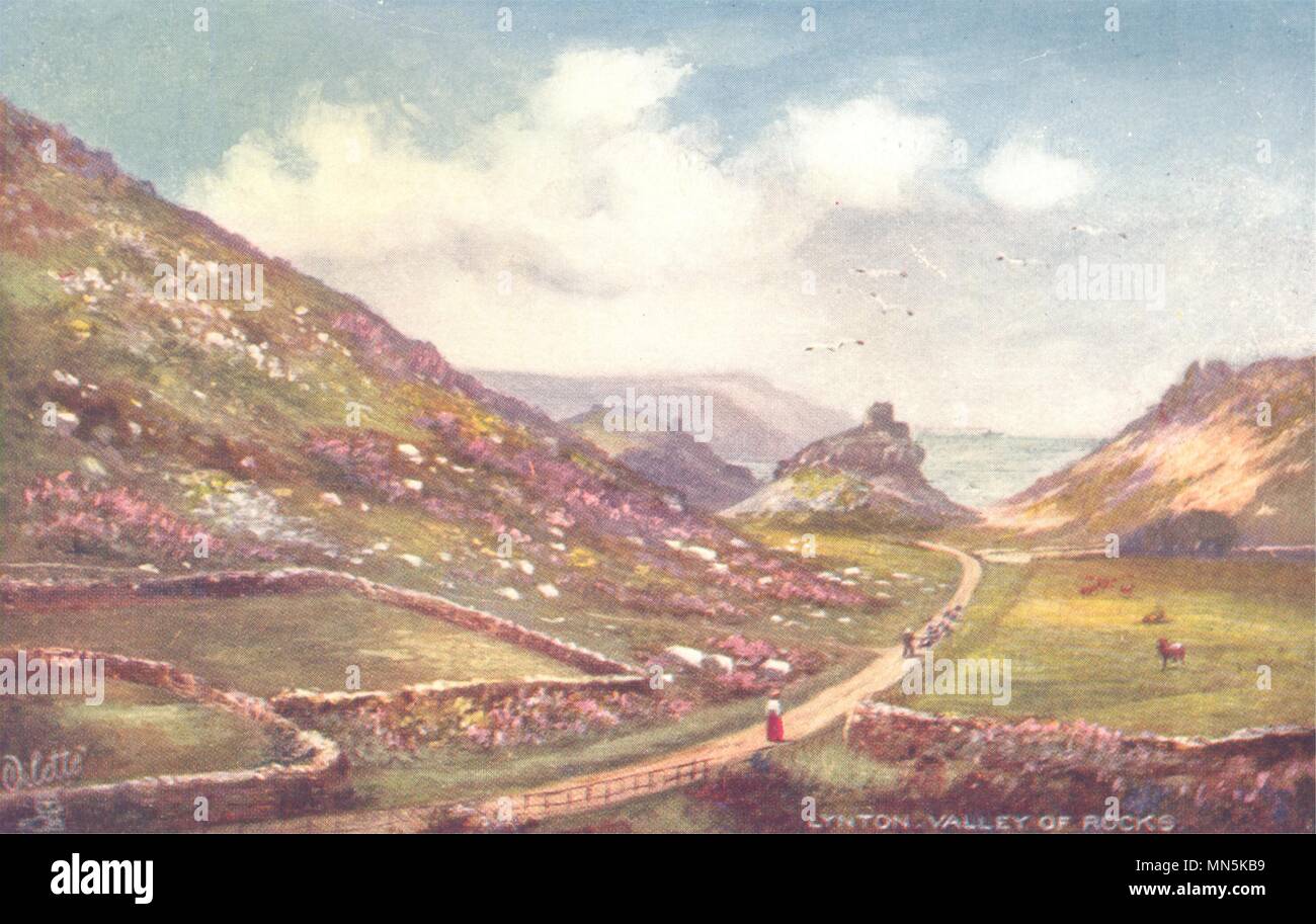 NORTH DEVON. The Valley of Rocks. North Devon 1906 old antique print ...