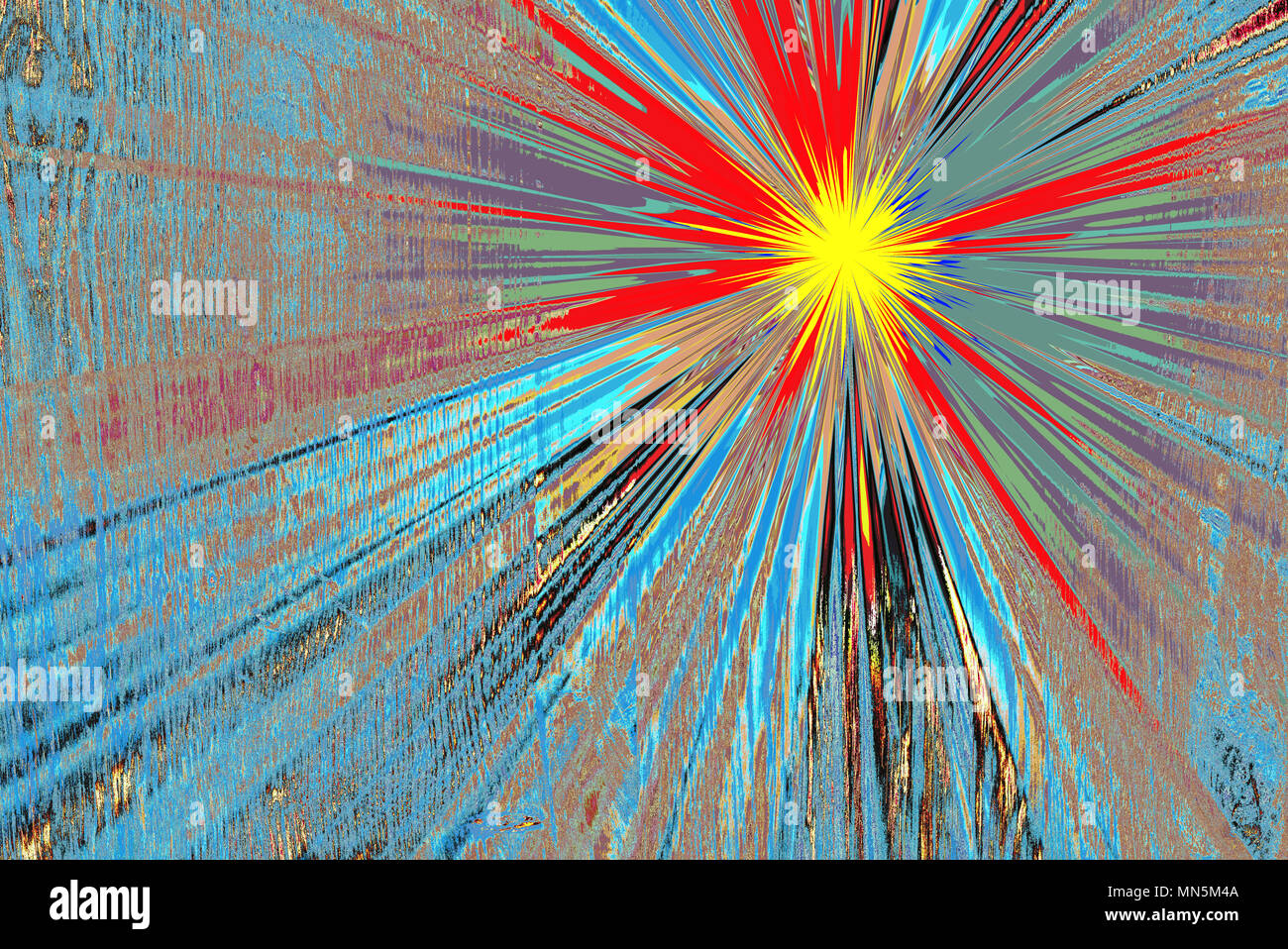 abstract oil picture of an explosion with a yellow center Stock Photo ...