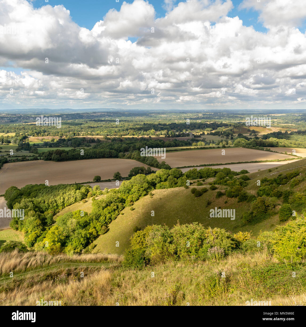 Looking out over the Sussex Weald from high up in the South Downs ...