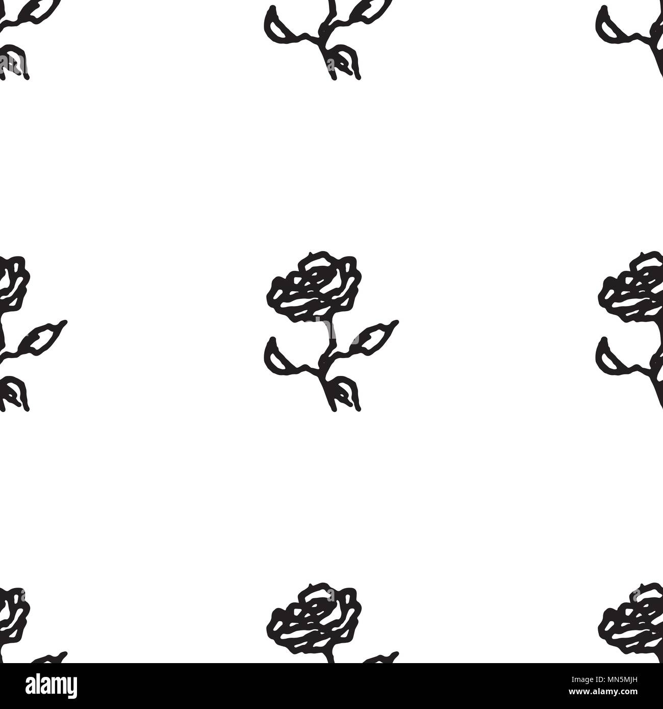 Vector seamless pattern. Rose flower texture. Graphic design Stock ...