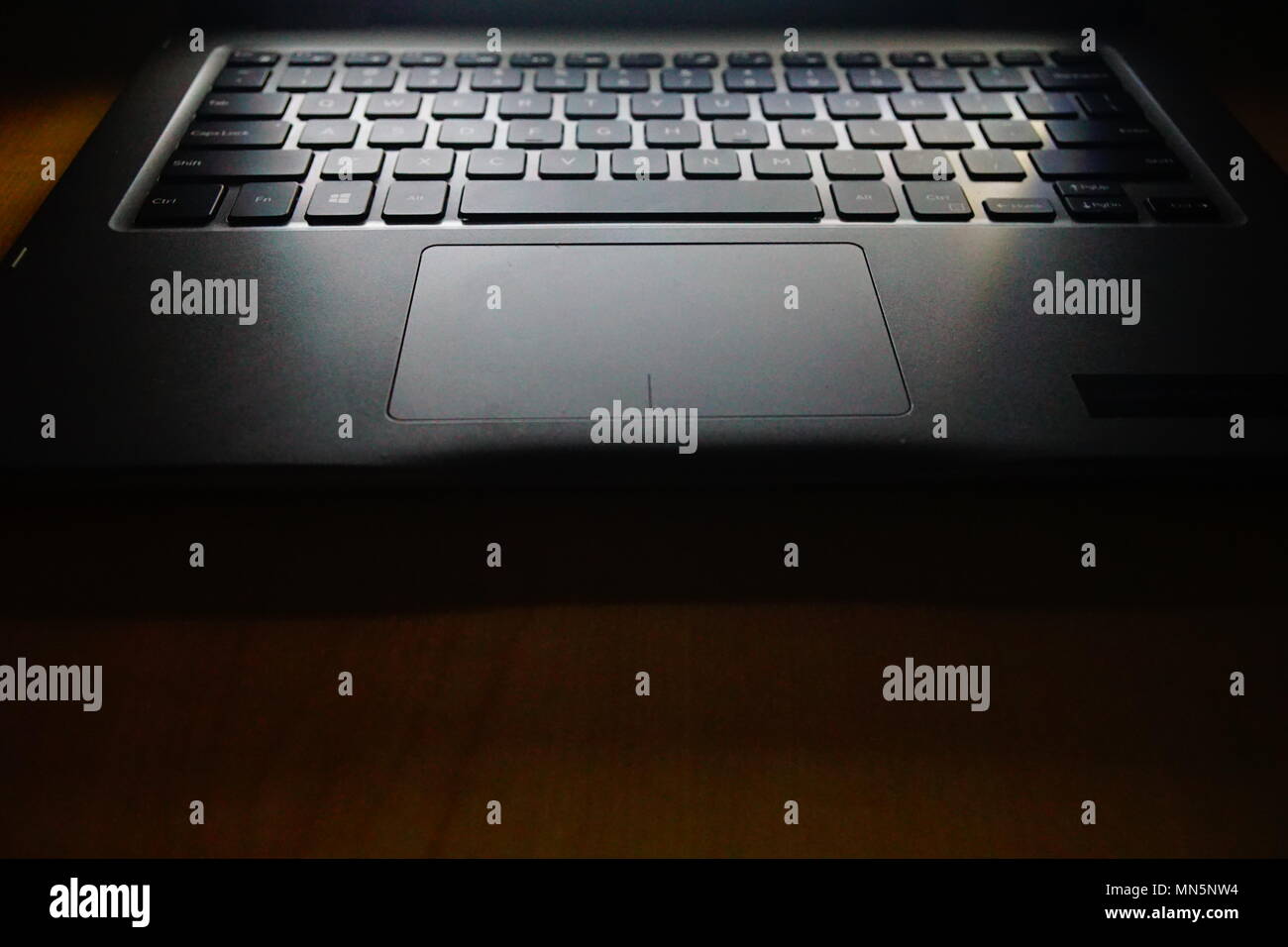 The computer in dark environment Stock Photo - Alamy