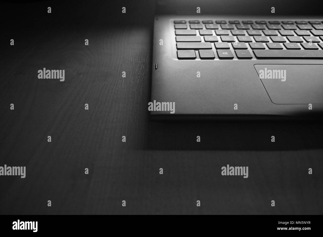 The computer in dark environment Stock Photo - Alamy