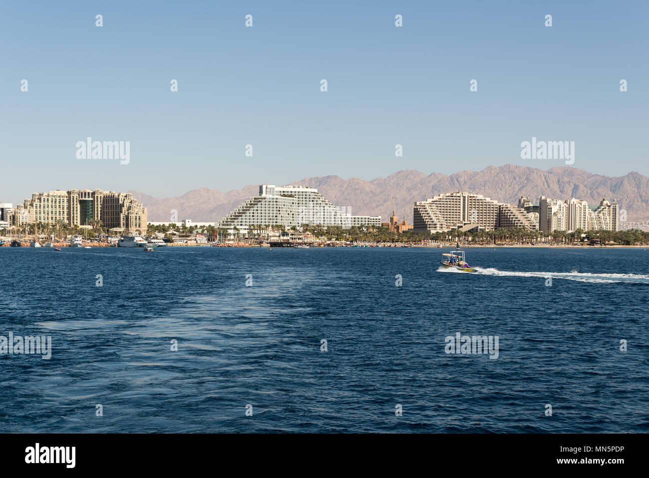 Sailing on a boat at the Red Sea Eilat, Israel Stock Photo - Alamy