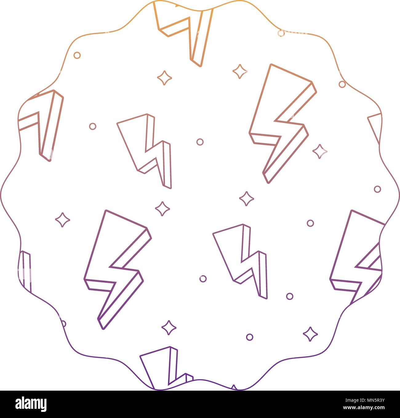 circular frame with lightnings pattern over white background, vector ...