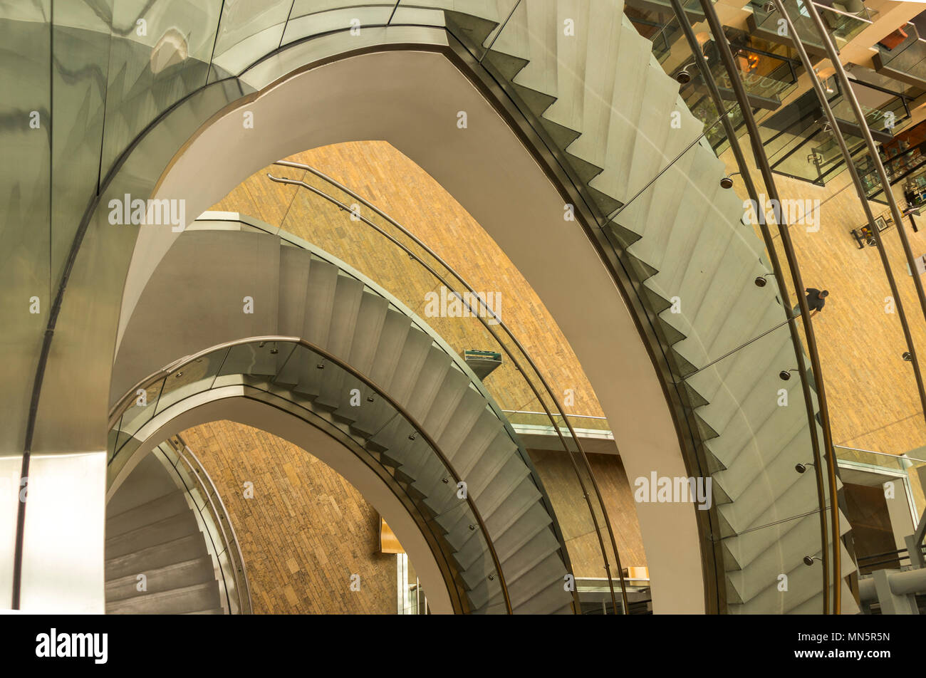 Spiral staircase inside the iconic Salt Lake City Public Library ...