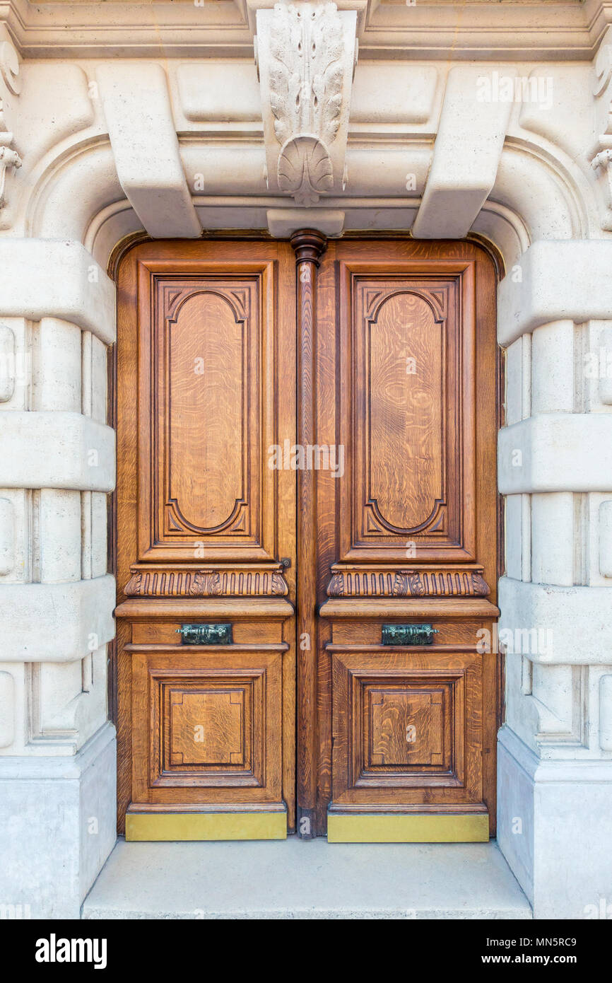 old french style wooden door Stock Photo - Alamy